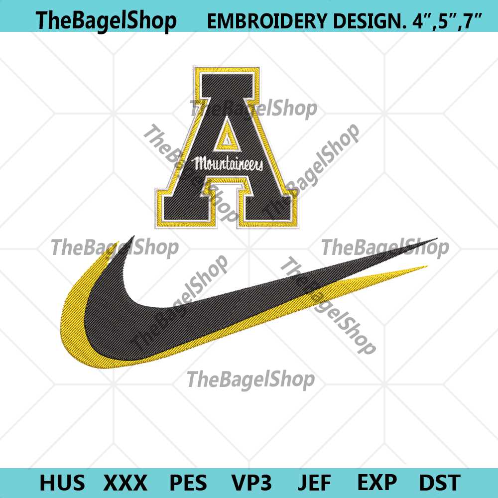 Appalachian State Mountaineers Double Swoosh Nike Logo Embro - Inspire ...