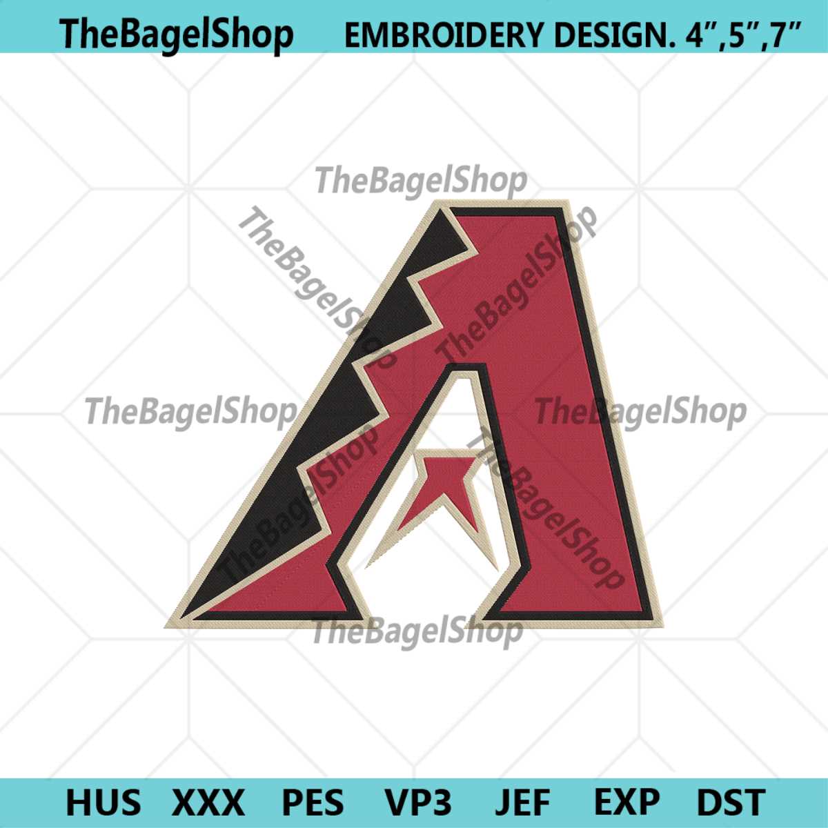 Diamondbacks MLB Baseball Team Letter A Logo Machine Embroid | Inspire ...