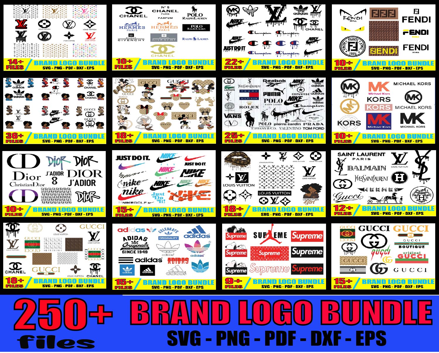 Brand Logo Bundle Svg, Luxury Logo Svg, Fashion Logo Svg, Fa | Inspire ...