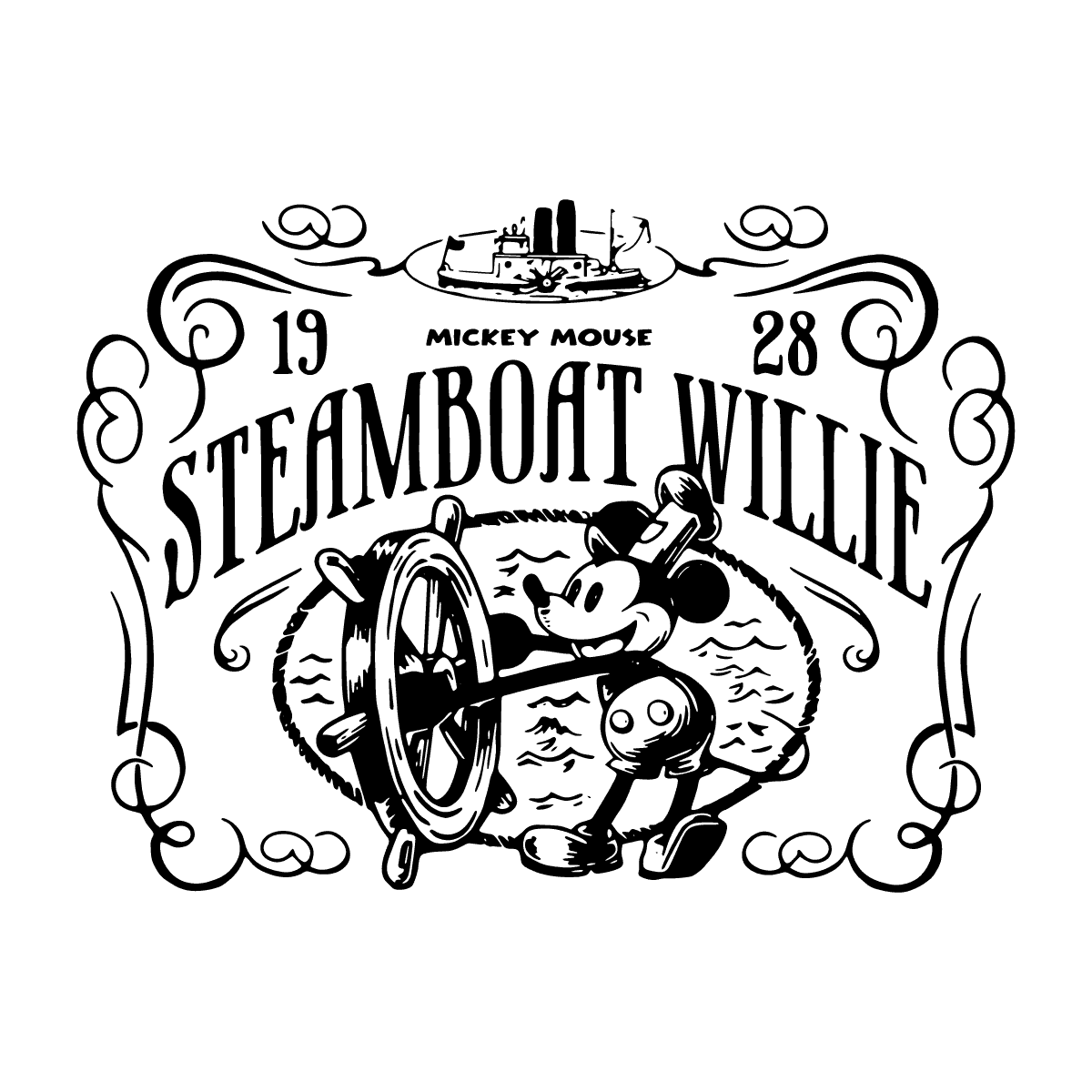 Retro Disney Steamboat Willie Mickey Mouse SVG | Inspire Uplift