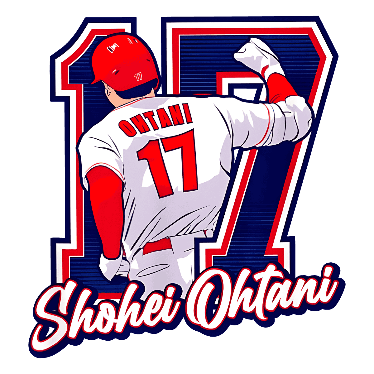 Shohei Otani 17 Baseball Player PNG | Inspire Uplift