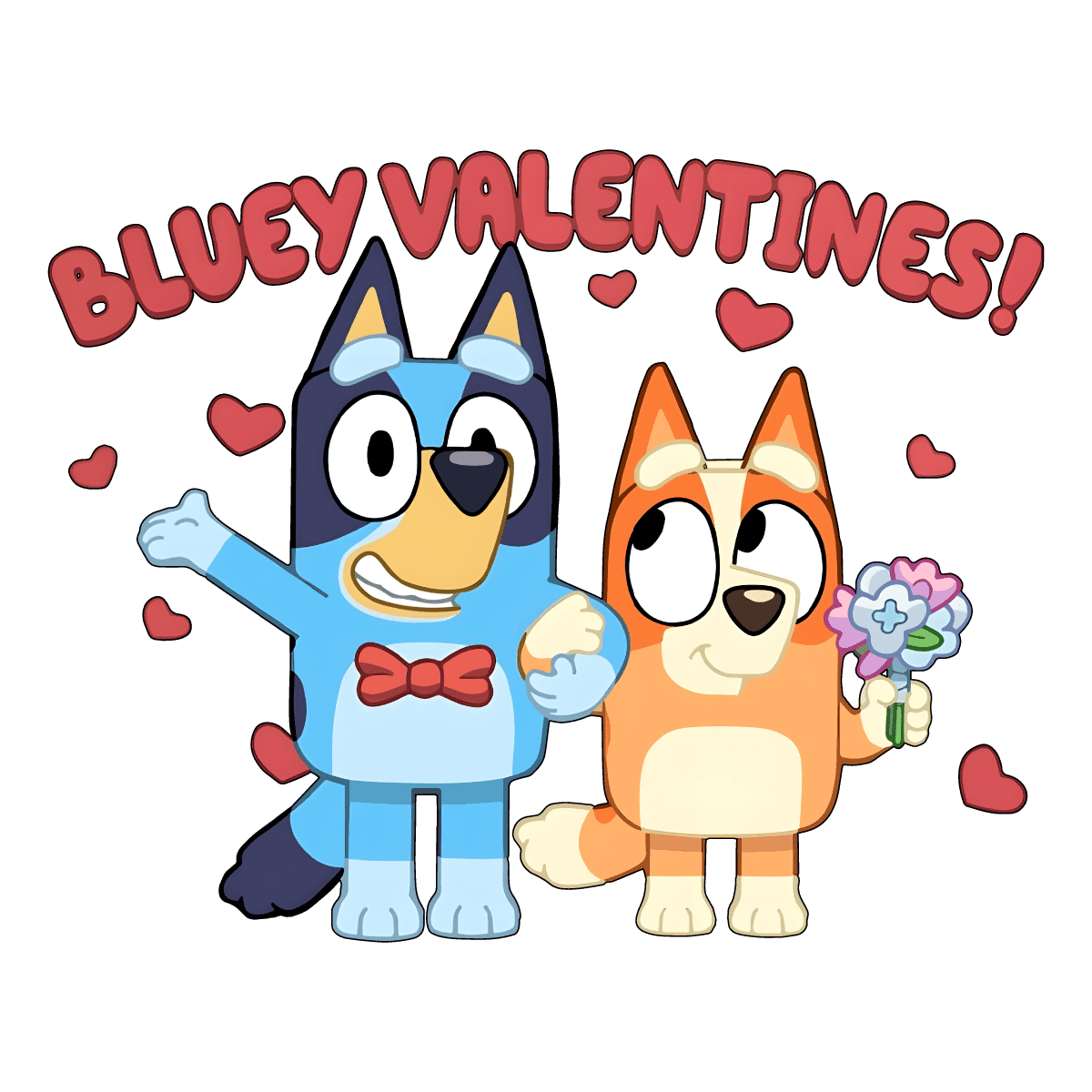Happy Bluey Valentines Couple PNG | Inspire Uplift