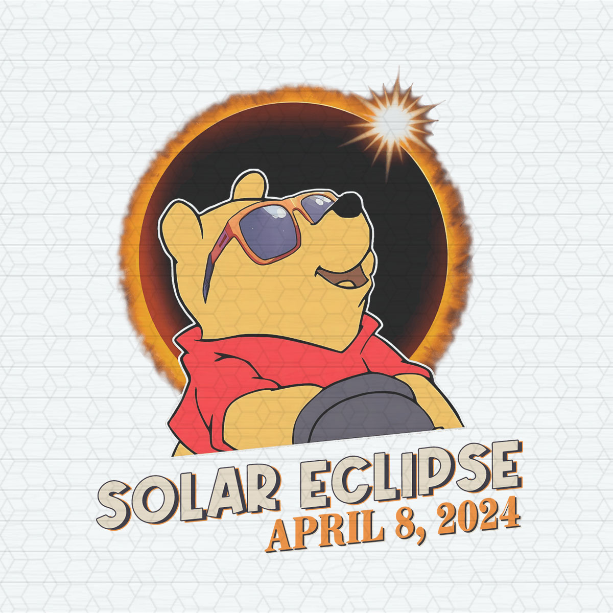 Winnie Pooh Total Solar Eclipse 2024 PNG - Inspire Uplift