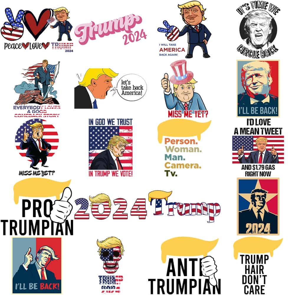 20 Files PNG Bundle Trump 2024 Presidential Election PNG | Inspire Uplift
