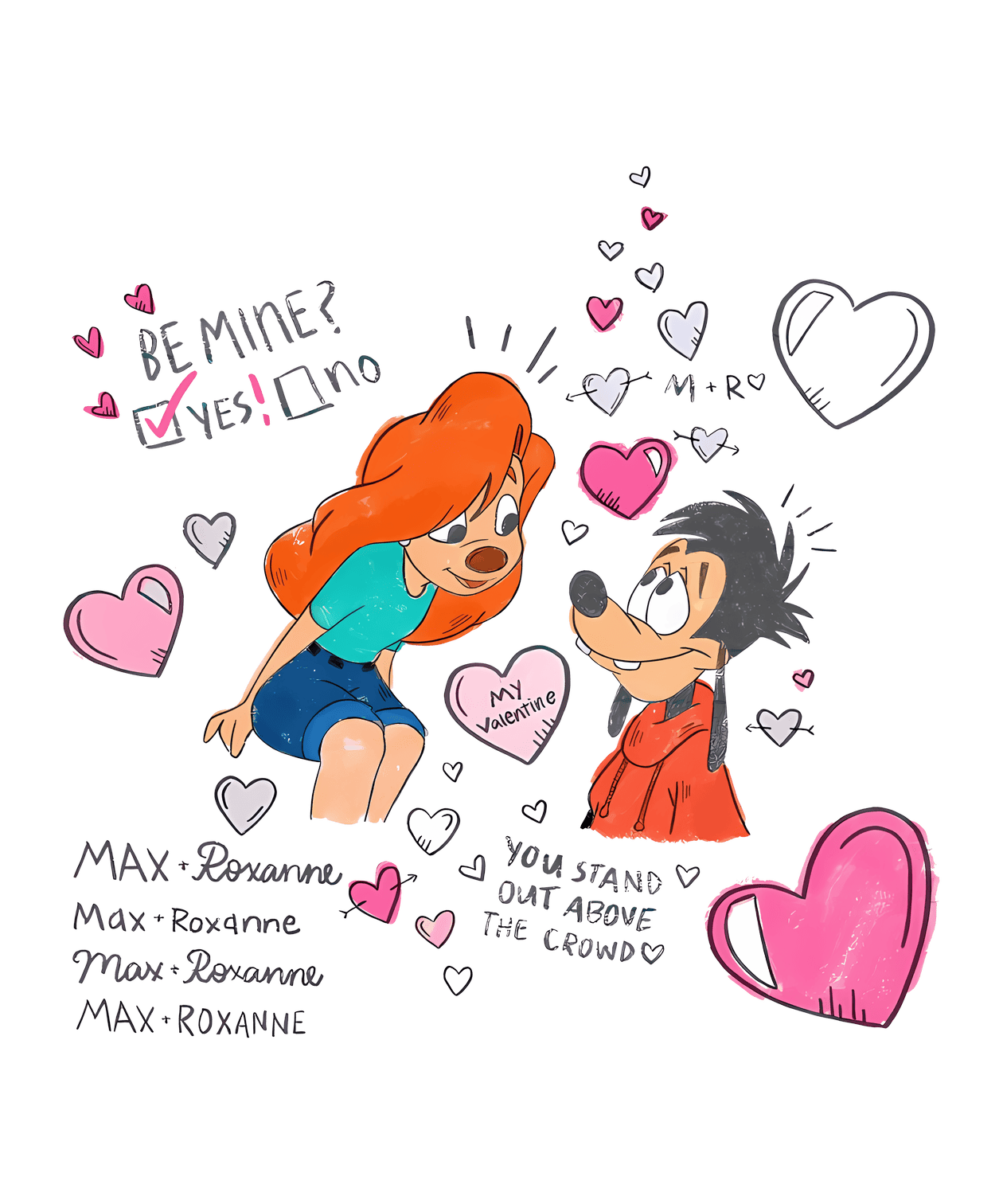 Disney A Goofy Movie Max And Roxanne PNG - Inspire Uplift