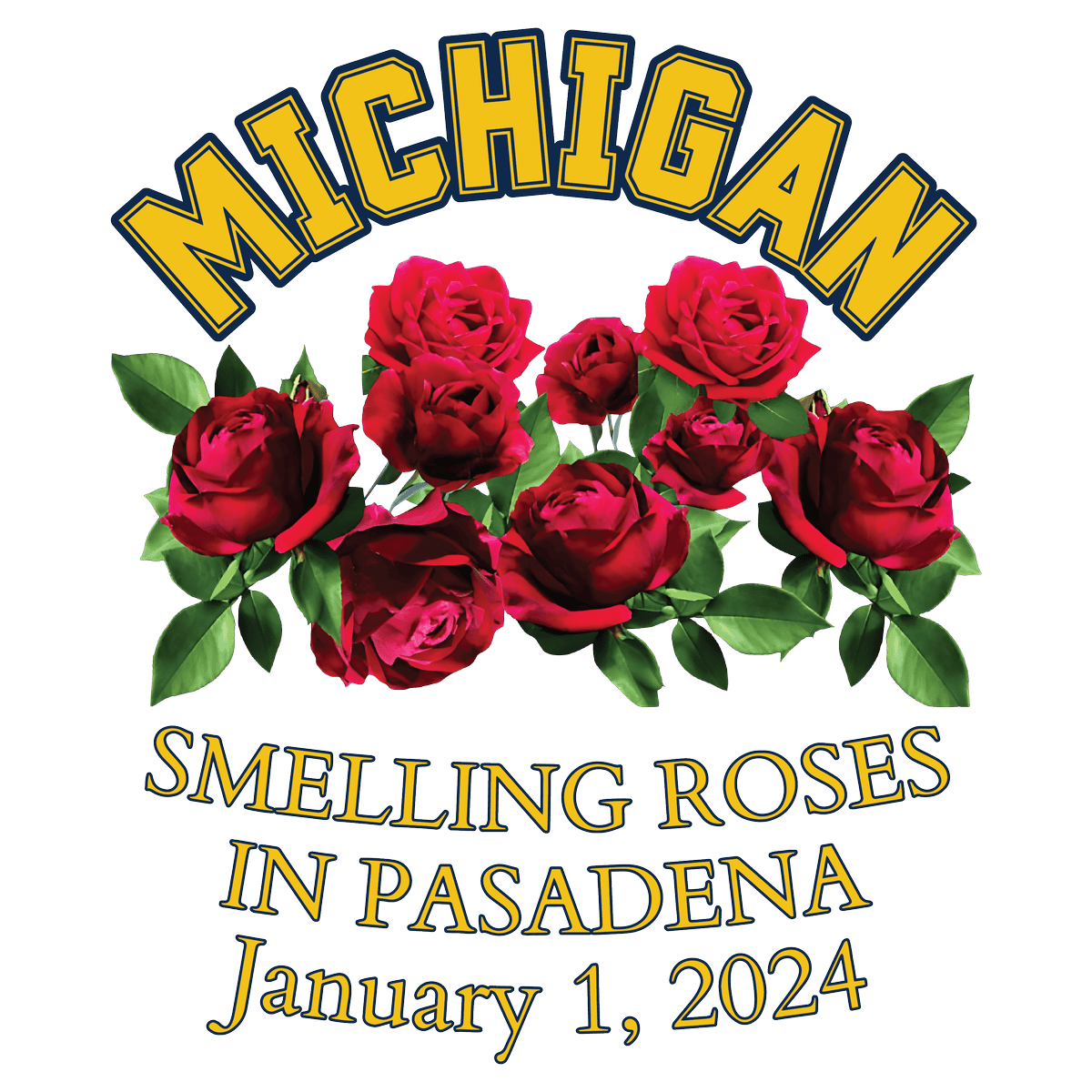 Michigan Wolverines Smelling Roses In Pasadena PNG1 | Inspire Uplift