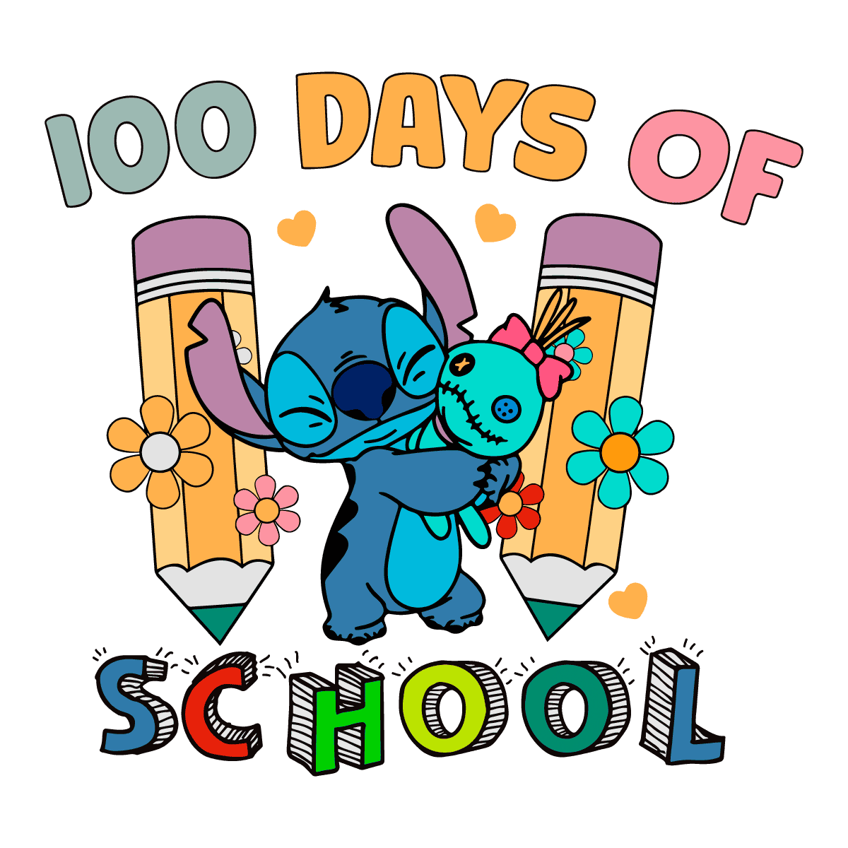Cute Stitch 100 Days Of School SVG | Inspire Uplift