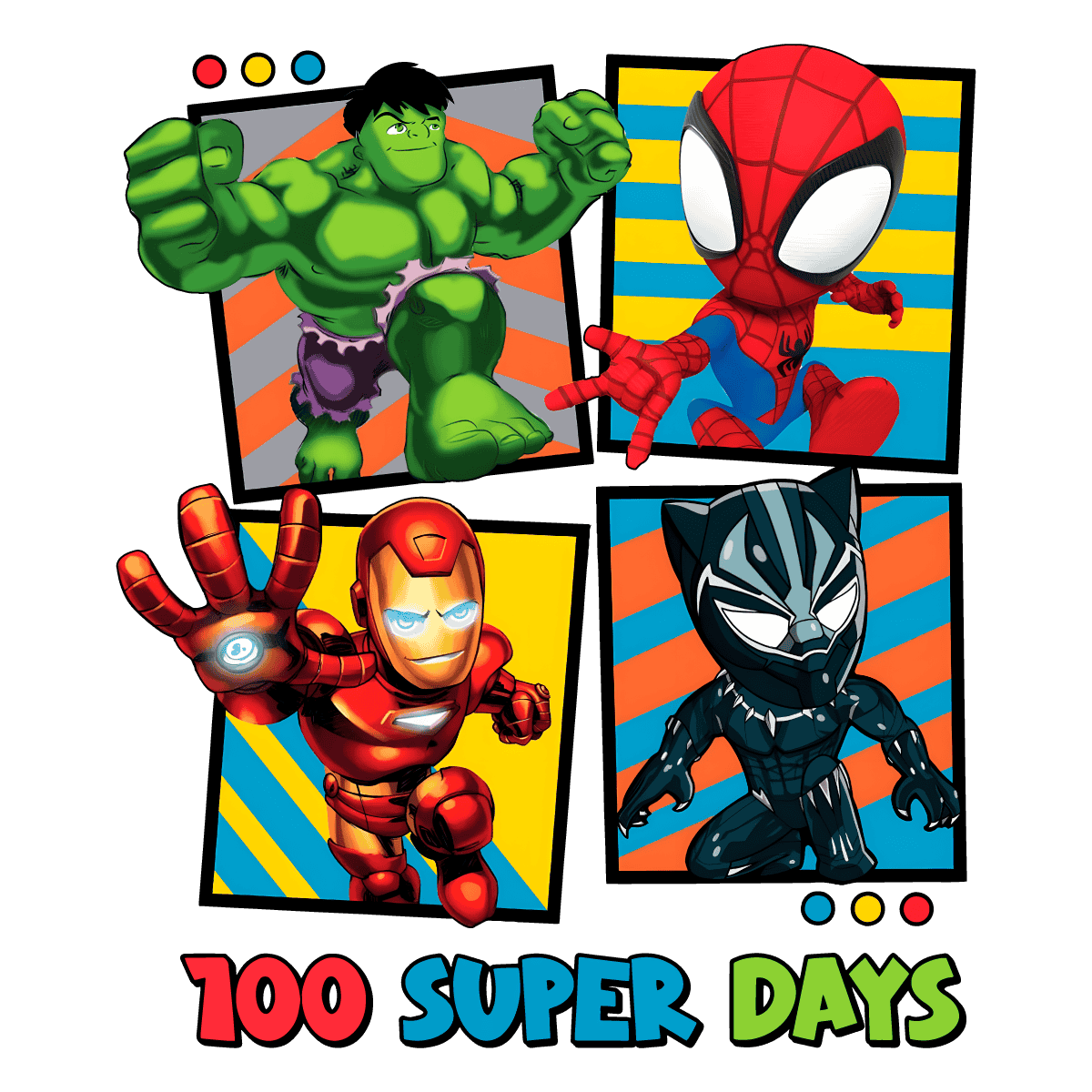 Retro Spiderman Hero 100 Super Days PNG1 | Inspire Uplift