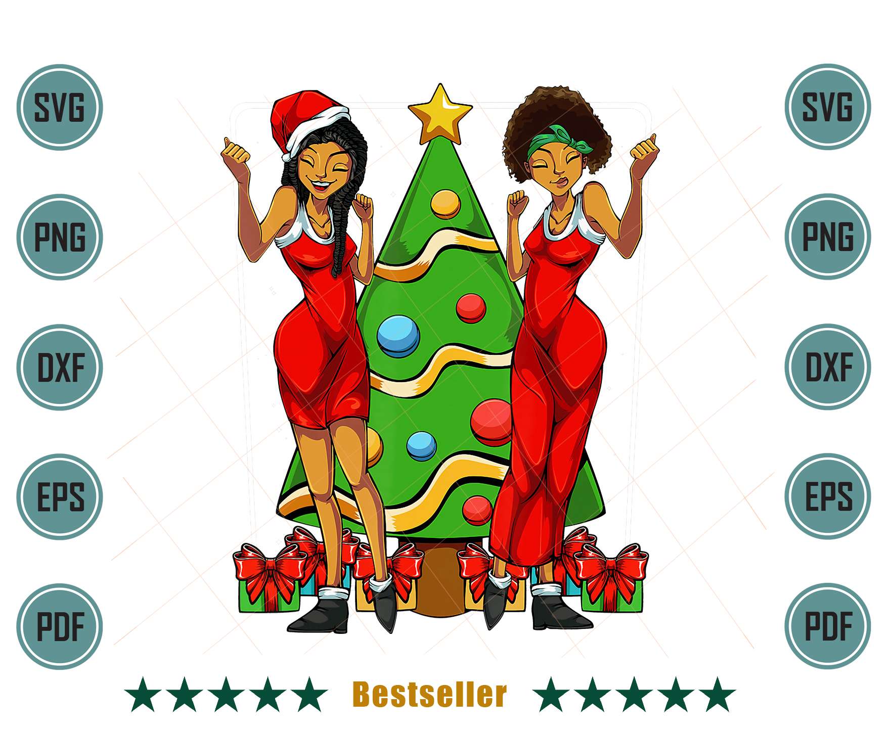 Black Girl Christmas Tree Png HL | Inspire Uplift