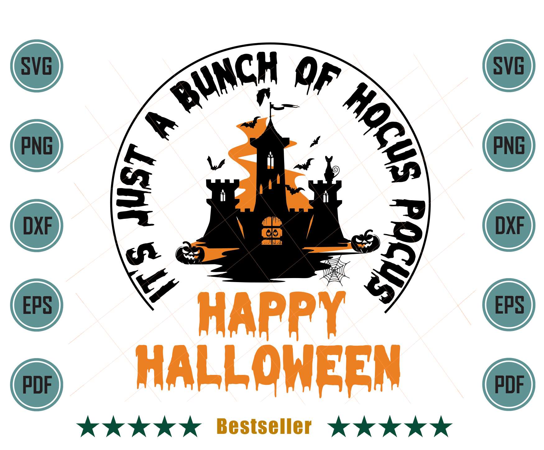Happy Halloween Its Just A Bunch Of Hocus Pocus Svg | Inspire Uplift