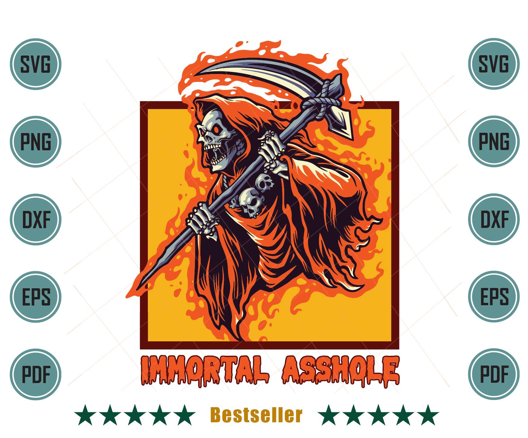 Immortal Asshole Funny Reaper Death Halloween Dude Svg | Inspire Uplift