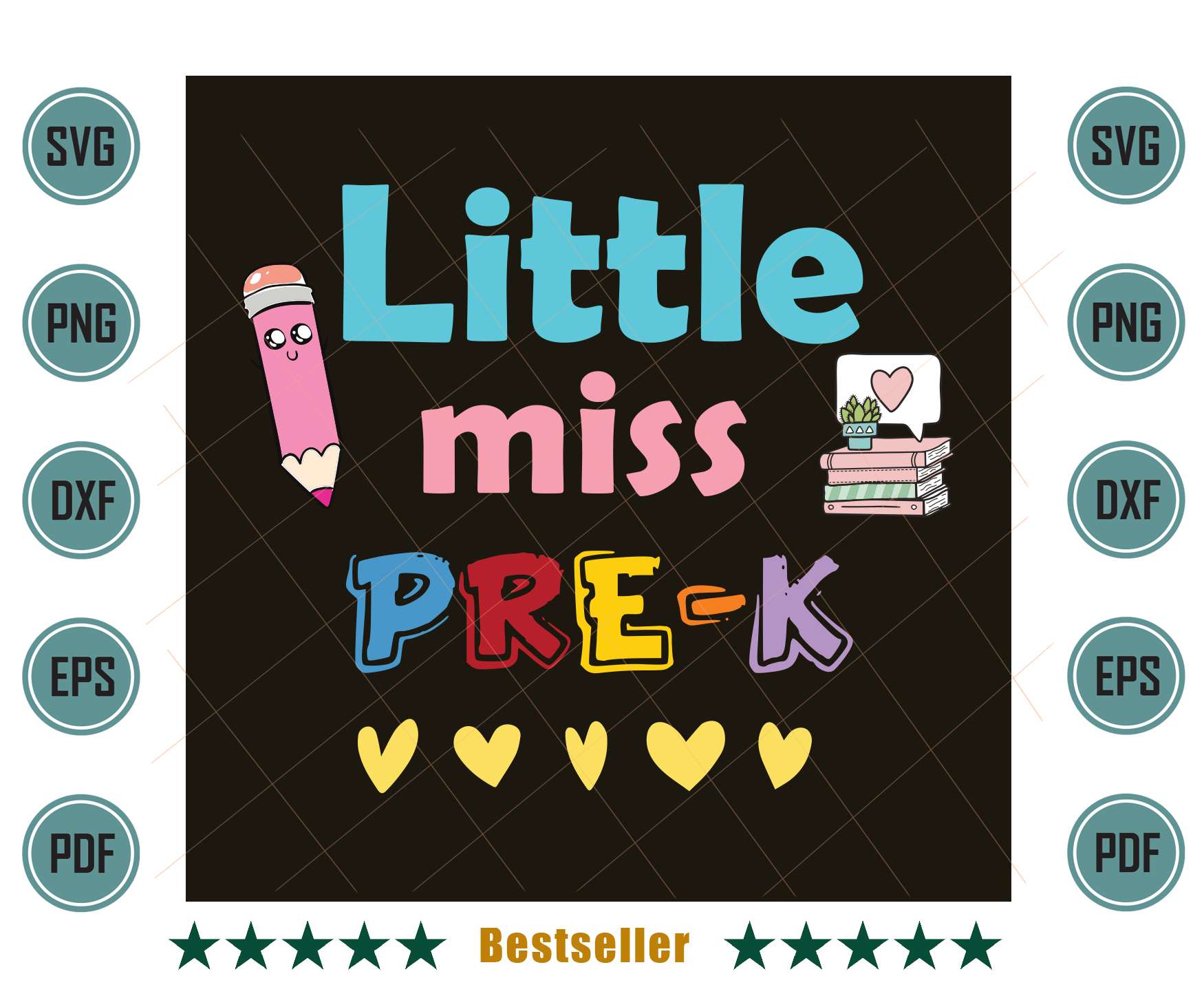 Little Miss Pre K Back To School Pre K Kid Svg | Inspire Uplift