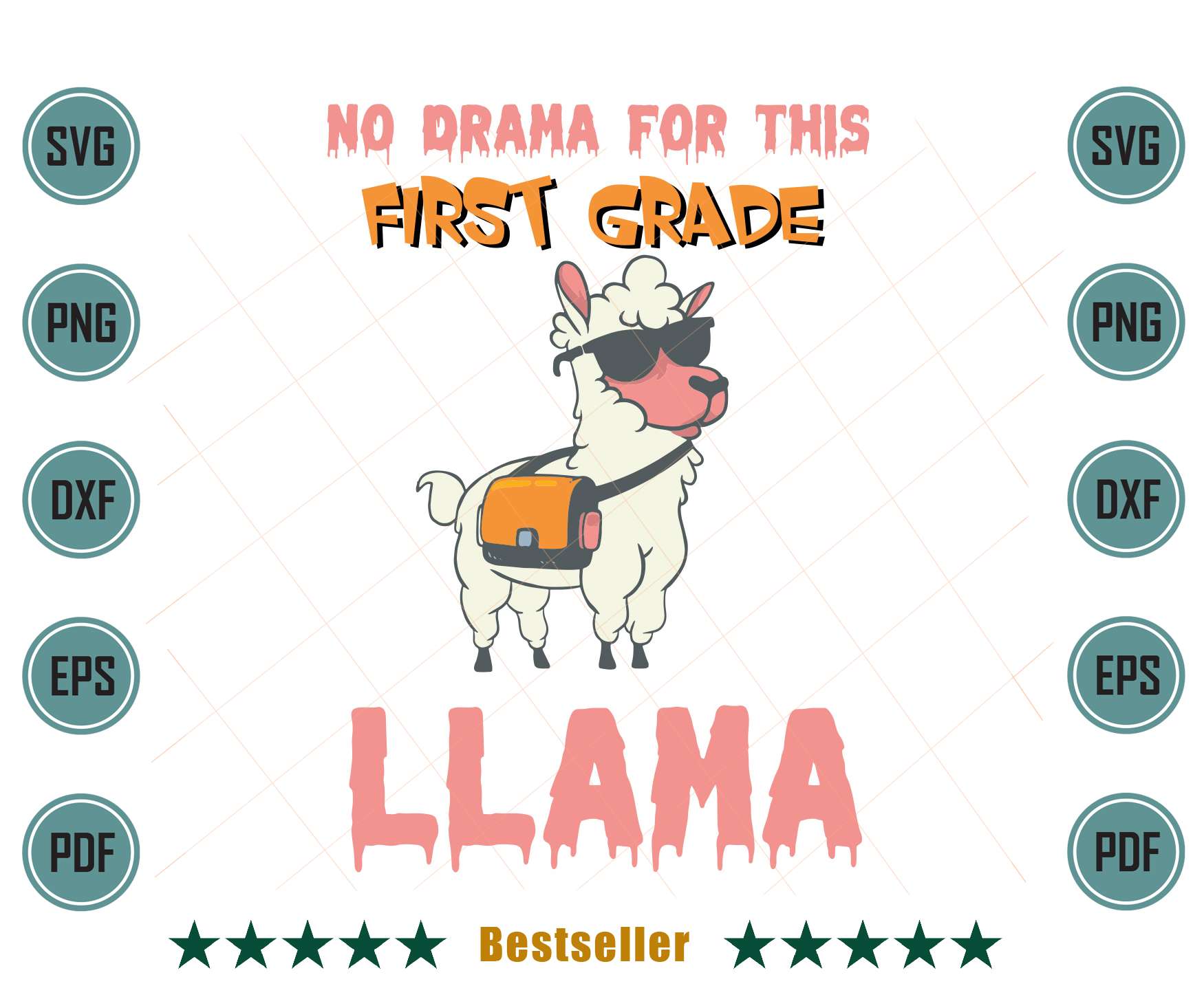 No Drama For This First Grade Llama Back To School Svg | Inspire Uplift