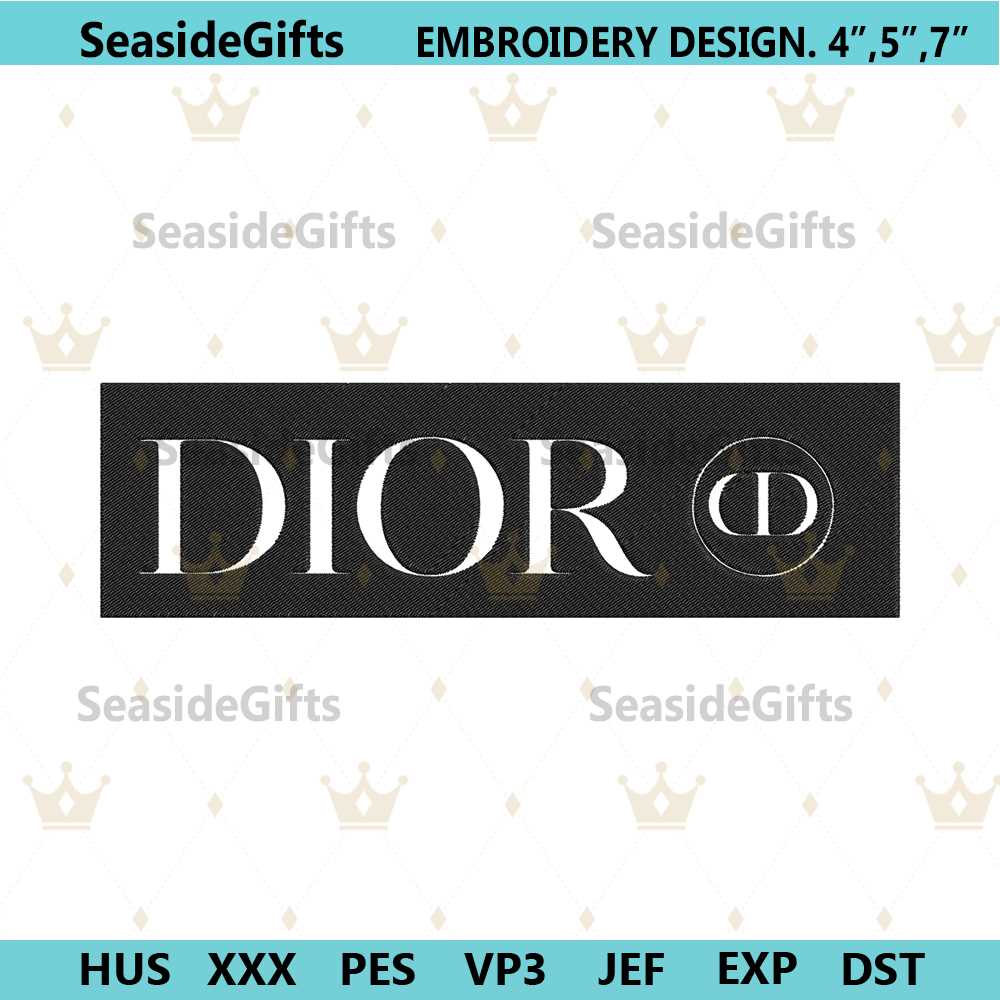 Dior Symbol Black Background Embroidery Instant Download - Inspire Uplift
