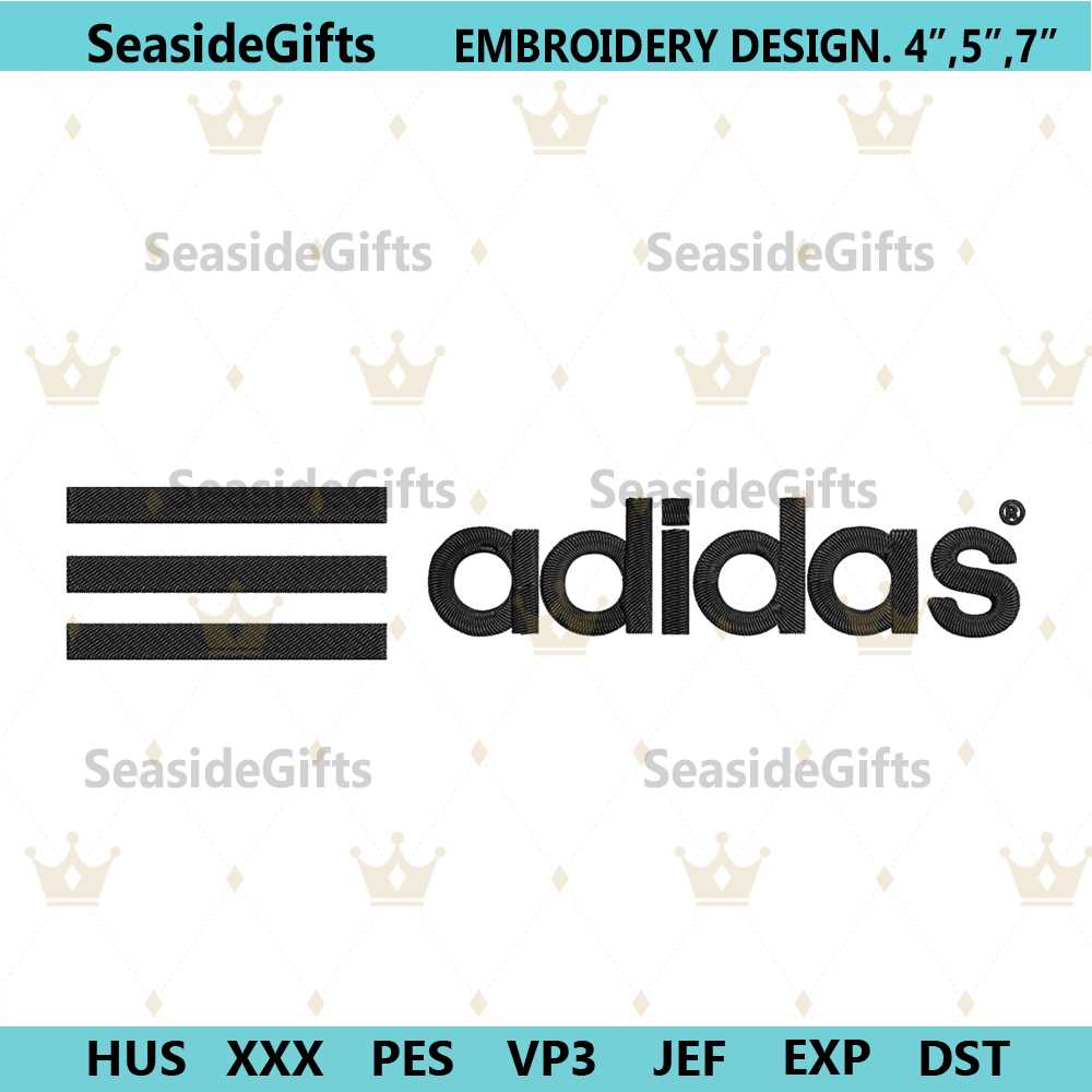 Adidas Black Three Lines Logo Embroidery Design Download | Inspire Uplift