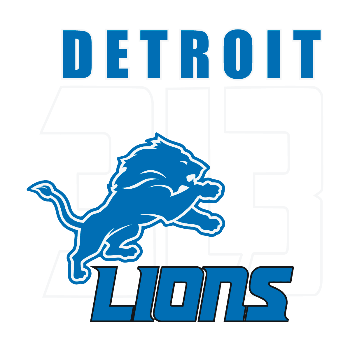 Retro Detroit Lions 313 Logo SVG | Inspire Uplift