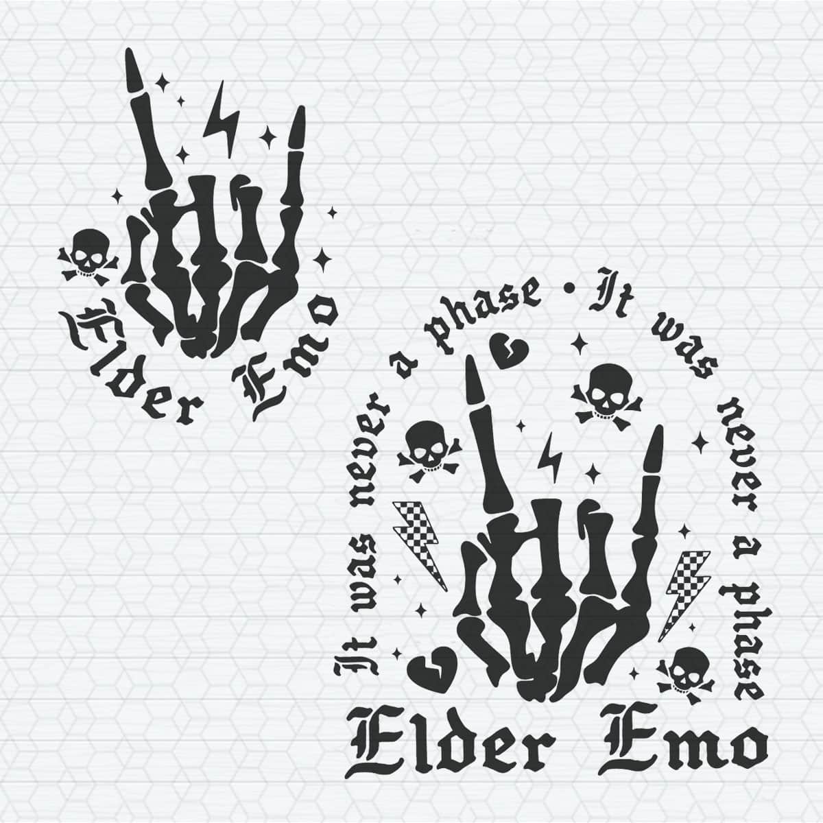 Retro Elder Emo It Was Never A Phase SVG | Inspire Uplift