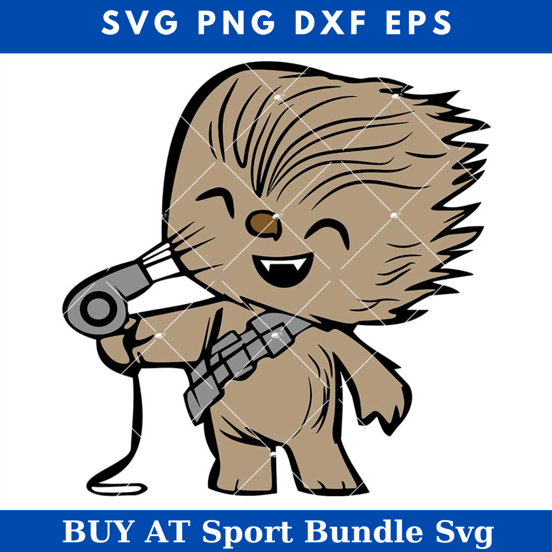 Chewbacca Hair Dryer Svg, Chewbacca Star Wars Svg - Inspire Uplift