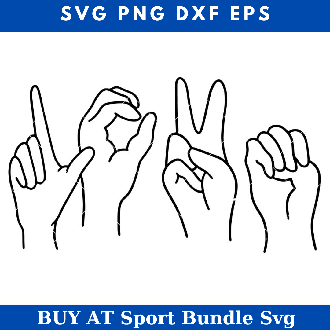 Cute Hand Love Sign Svg, Cute I Love You Hand Sign Svg | Inspire Uplift