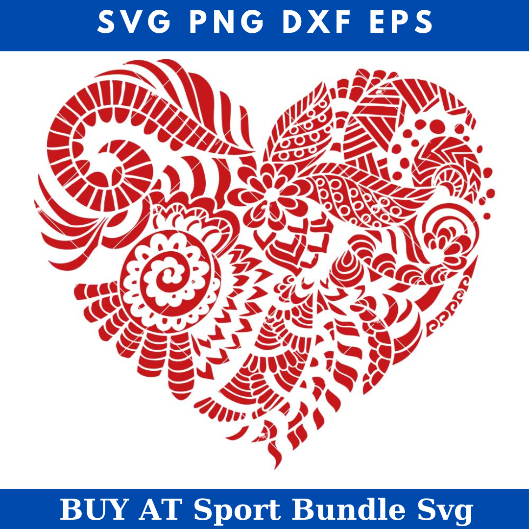 Intricate Heart Svg, Flower Heart Svg, Heart Svg, Lace Heart | Inspire ...