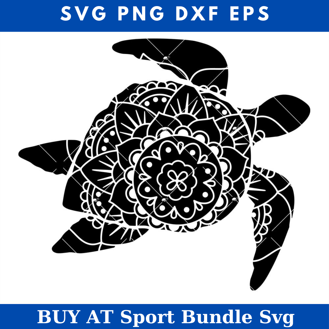 Turtle Mandala Svg, Turtle Flower Svg, Turtle Svg, Turtle | Inspire Uplift