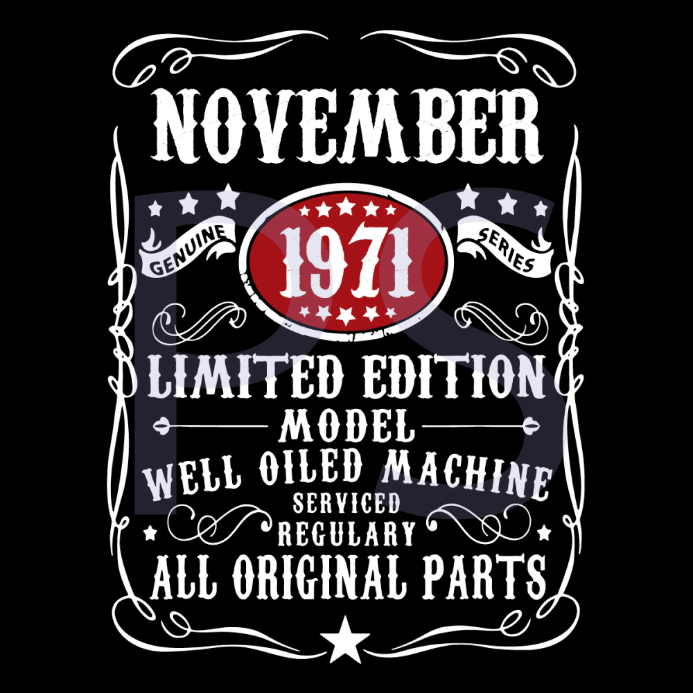 November 1971 Limited Editon Model Svg, Birthday Svg, Novemb | Inspire ...
