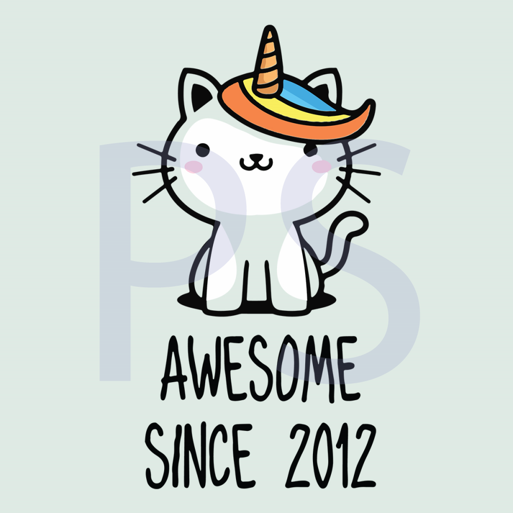 Cute Caticorn Awesome Since 2012 Svg, Birthday Svg, Caticorn | Inspire ...