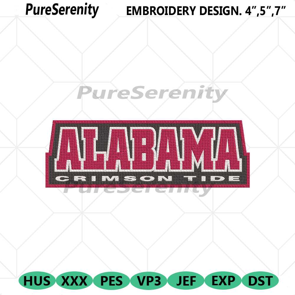 Alabama Crimson Tide Logo Embroidery Design, Alabama Crimson | Inspire ...