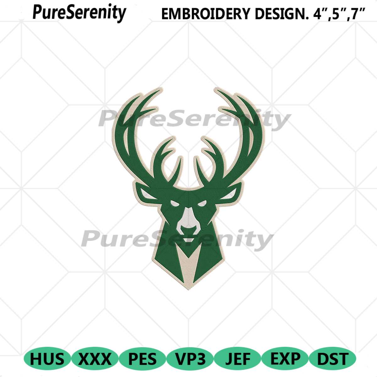 Milwaukee Bucks Logo Wallpaper Embroidery File Design, Milwa | Inspire ...