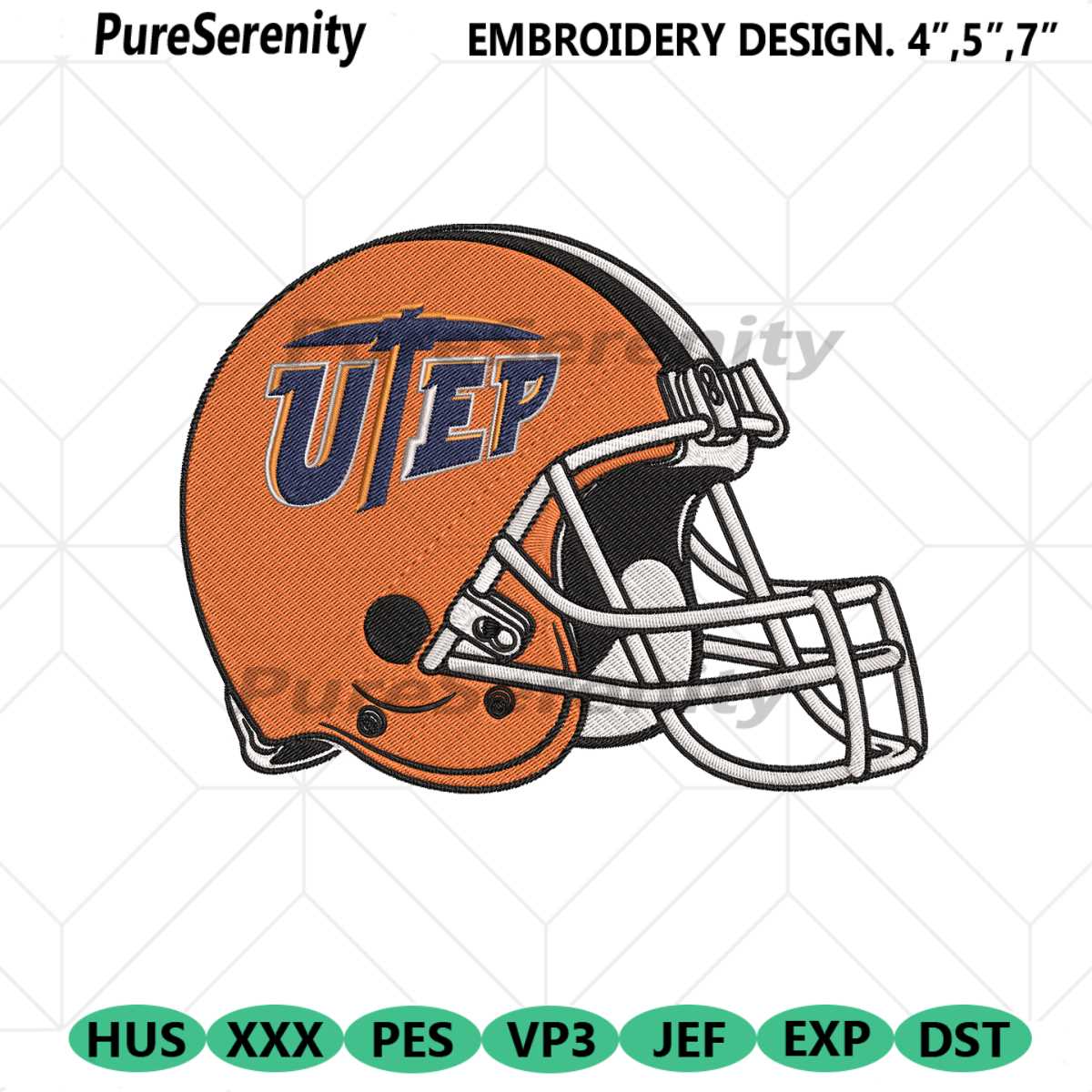 UTEP Miners Helmet Embroidery Digitizing Instant Download | Inspire Uplift