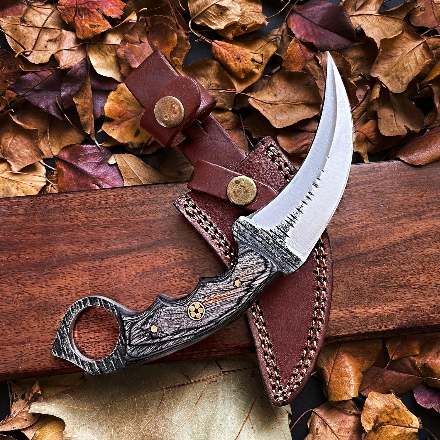 CARBON STEEL TITAN RAPTOR HANDMADE DAMASCUS KNIFE WITH LEATH | Inspire ...
