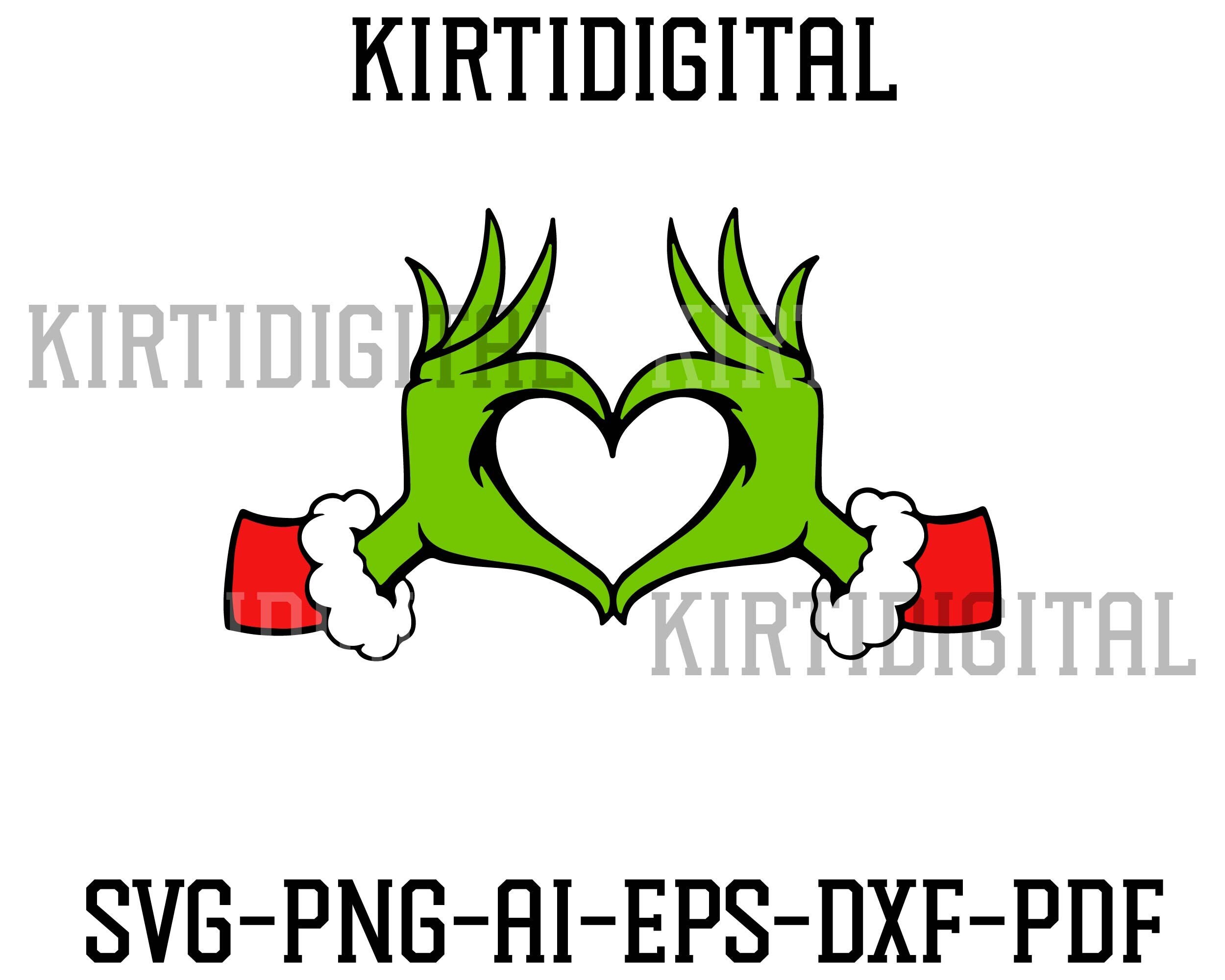 Grinch Hand Heart SVG, PNG, Cricut, Grinchy Hand Png, Christ | Inspire ...