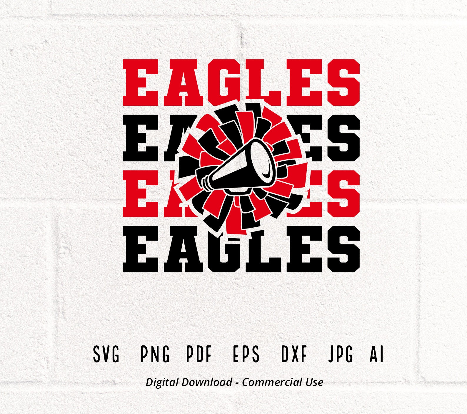 Eagles Cheer SVG PNG, Eagles Mascot svg | Inspire Uplift