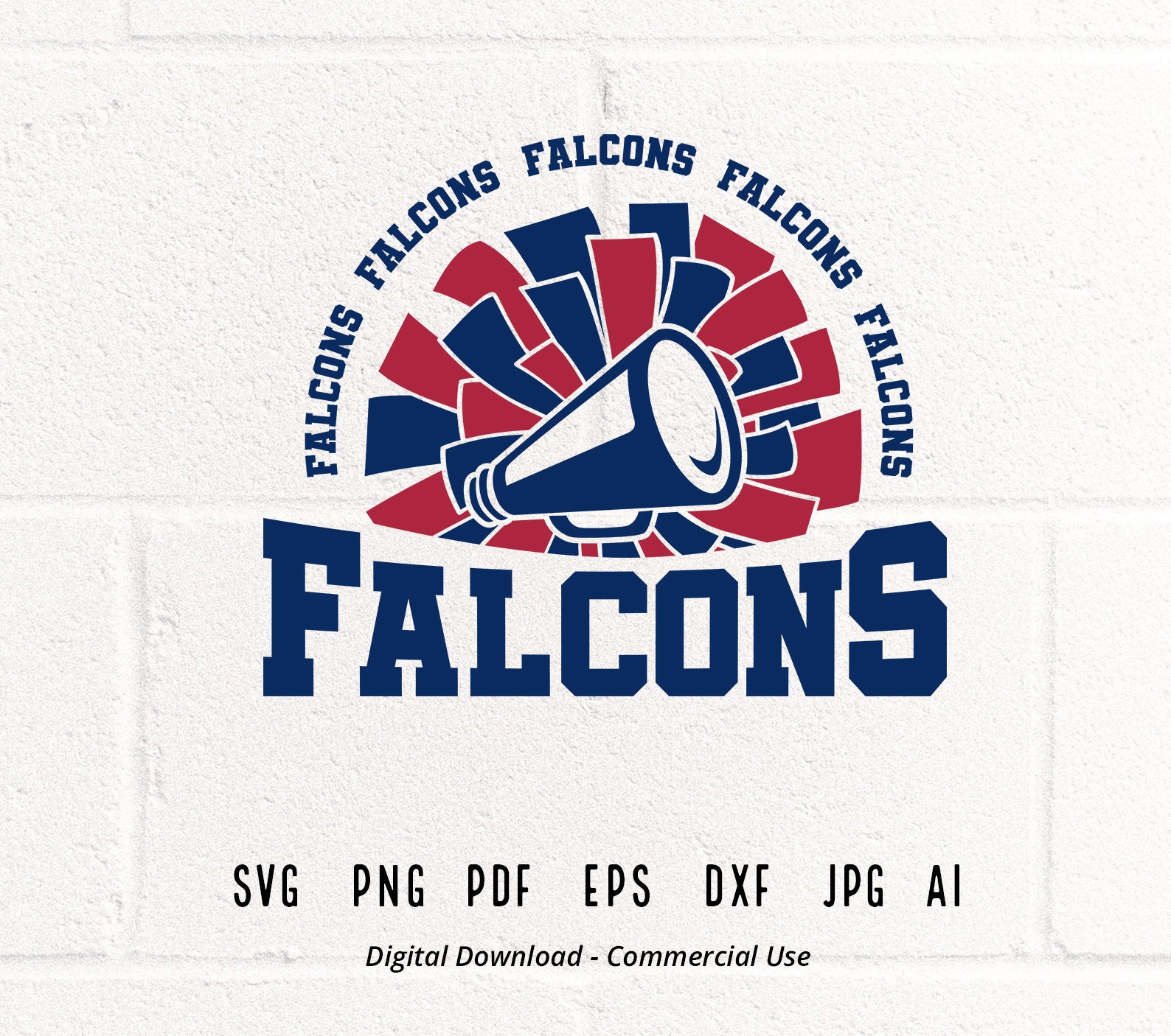 Falcons Cheer SVG PNG, Falcons Mascot svg | Inspire Uplift
