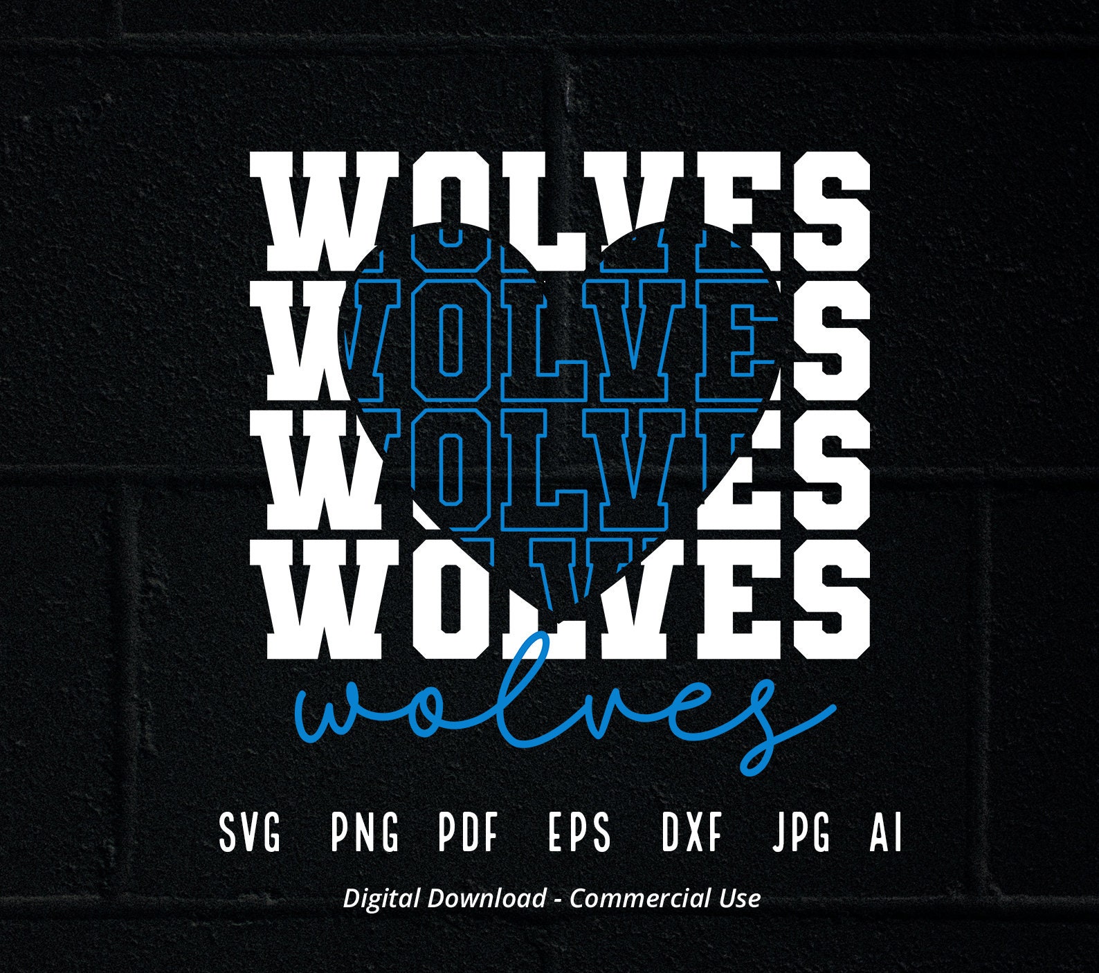 Stacked Wolves SVG, Wolves Mascot svg | Inspire Uplift