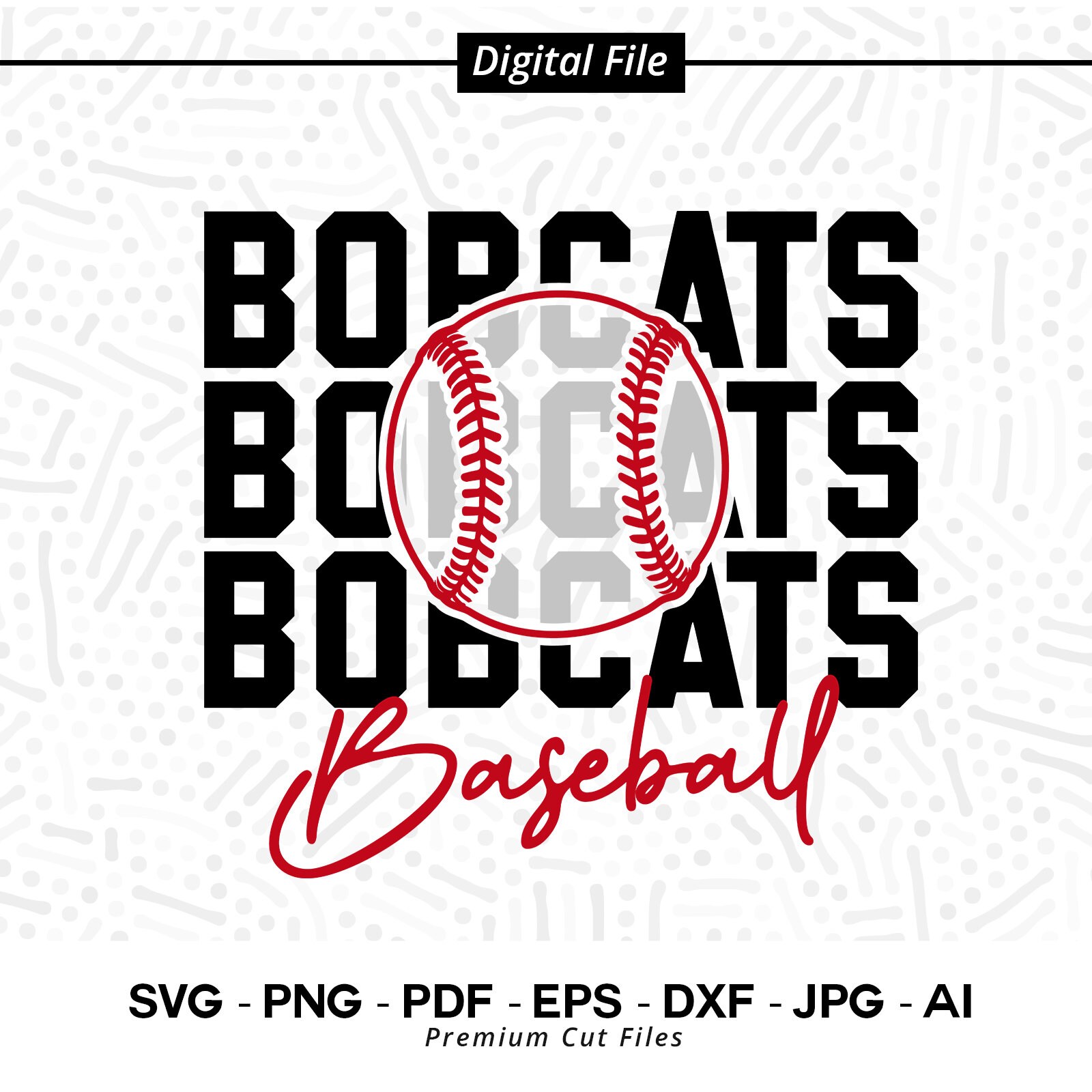 Baseball SVG PNG, Bobcat Baseball | Inspire Uplift