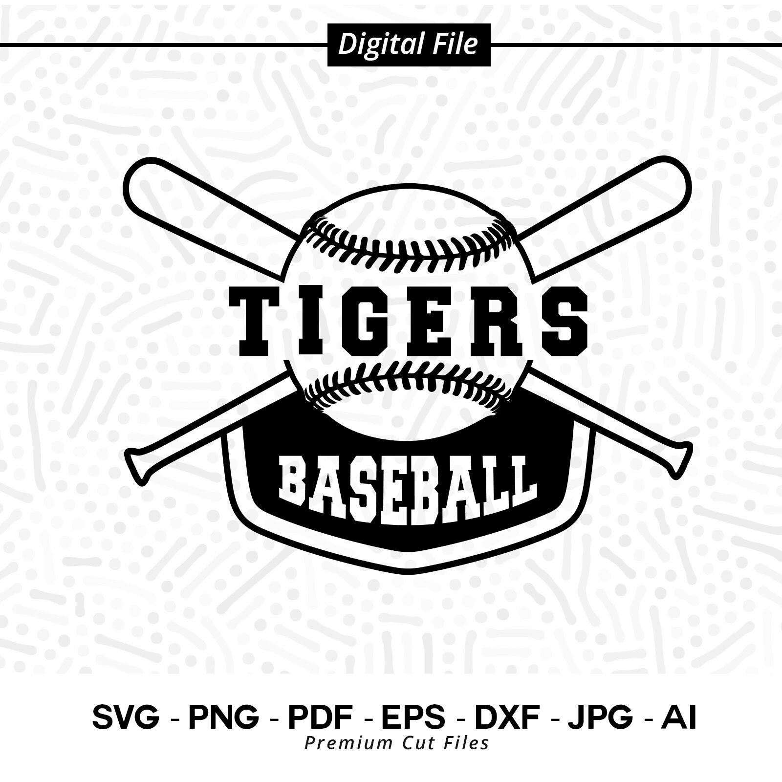 Baseball SVG PNG, Tiger Baseball - Inspire Uplift