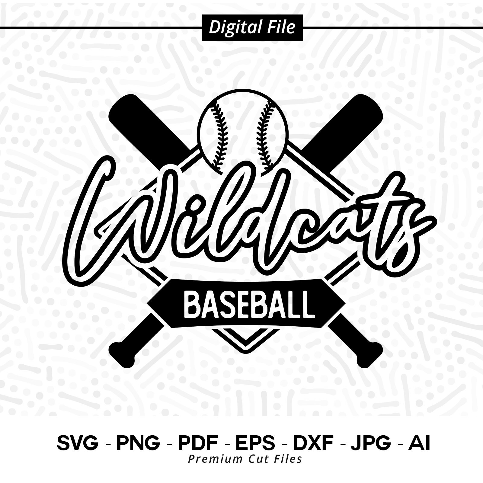 Baseball SVG PNG, Wildcat Baseball - Inspire Uplift