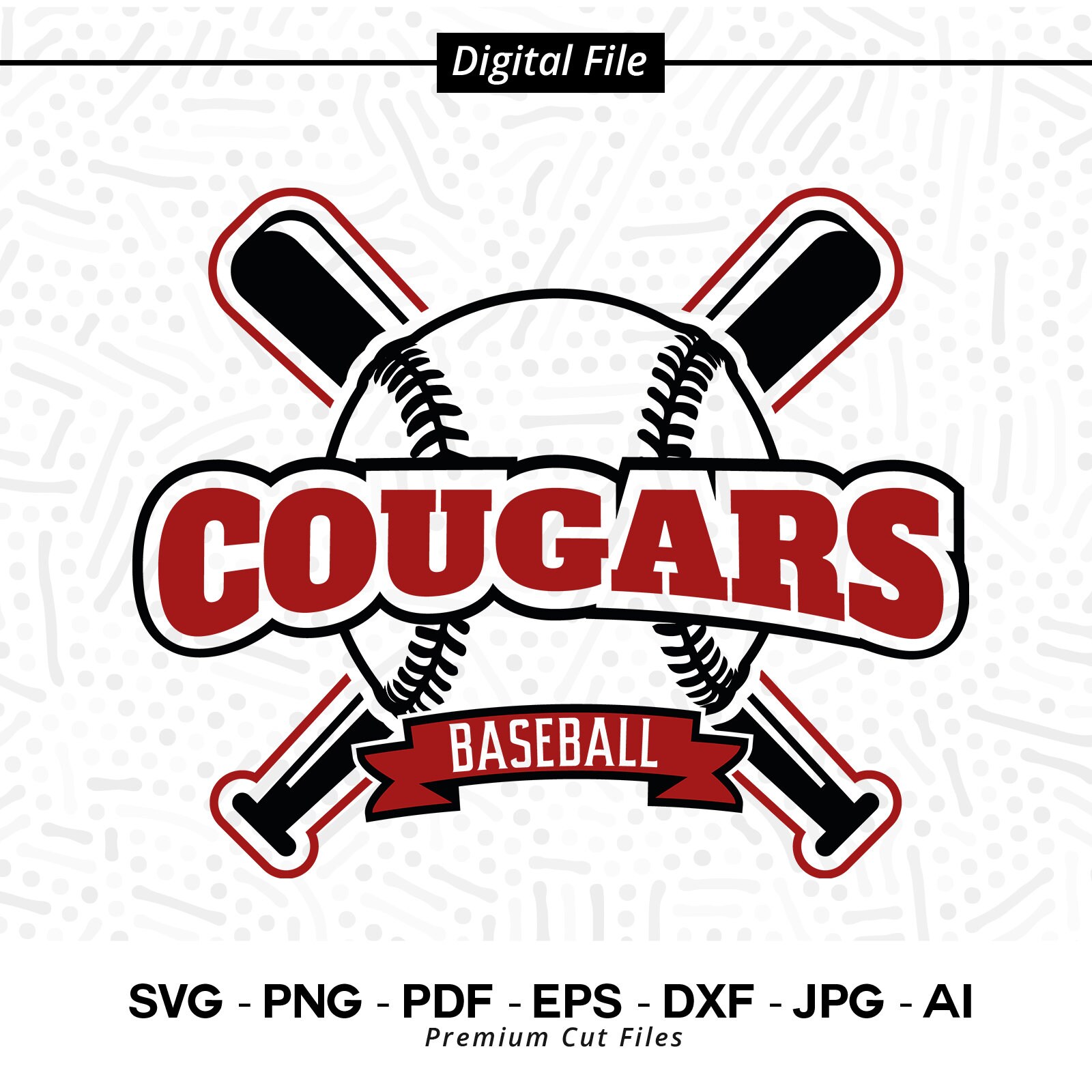 Cougars Baseball SVG PNG, Baseball svg | Inspire Uplift