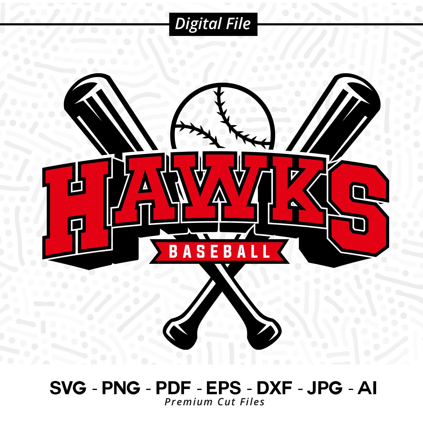 Hawks Baseball SVG PNG, Baseball svg | Inspire Uplift