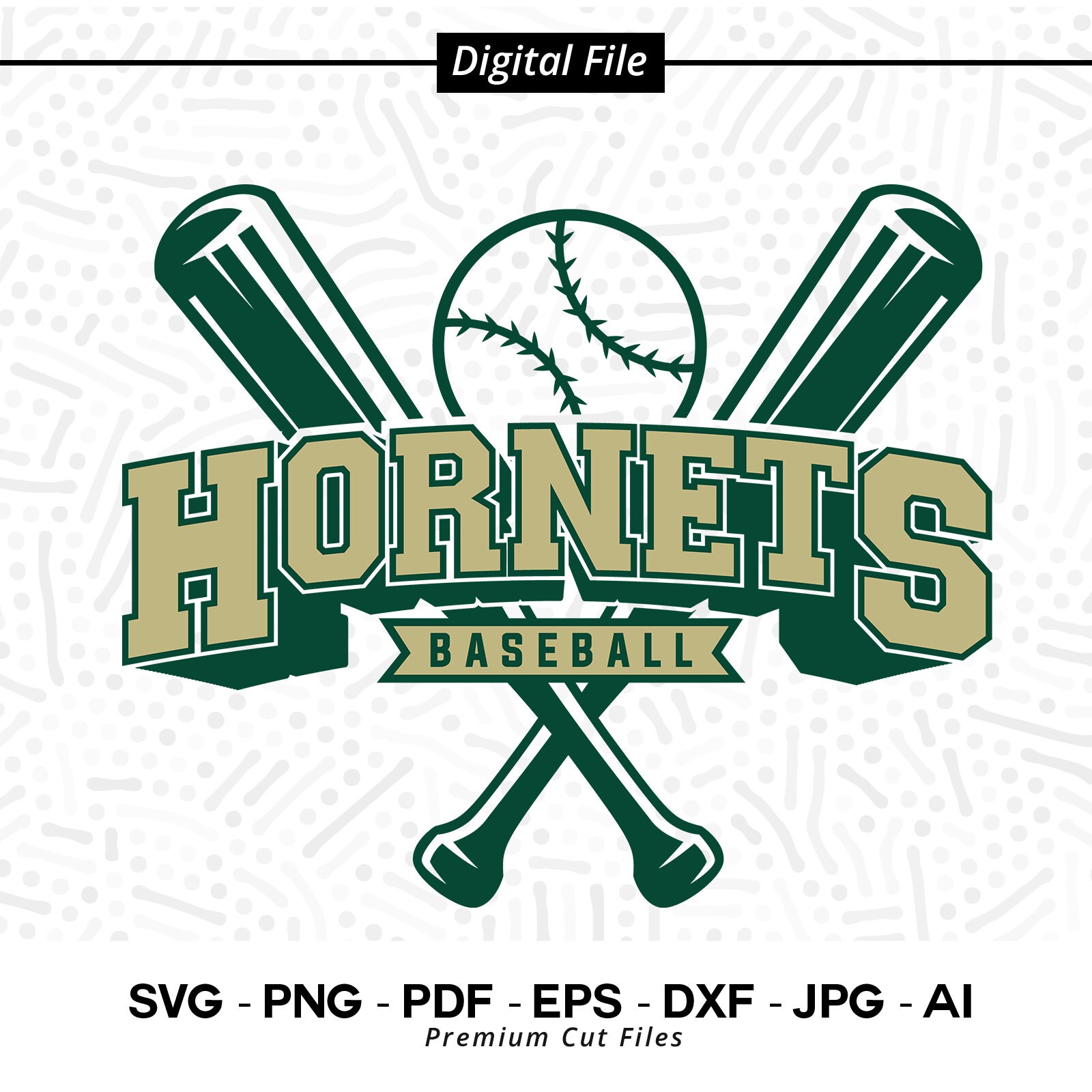 Hornets Baseball SVG PNG, Baseball svg | Inspire Uplift