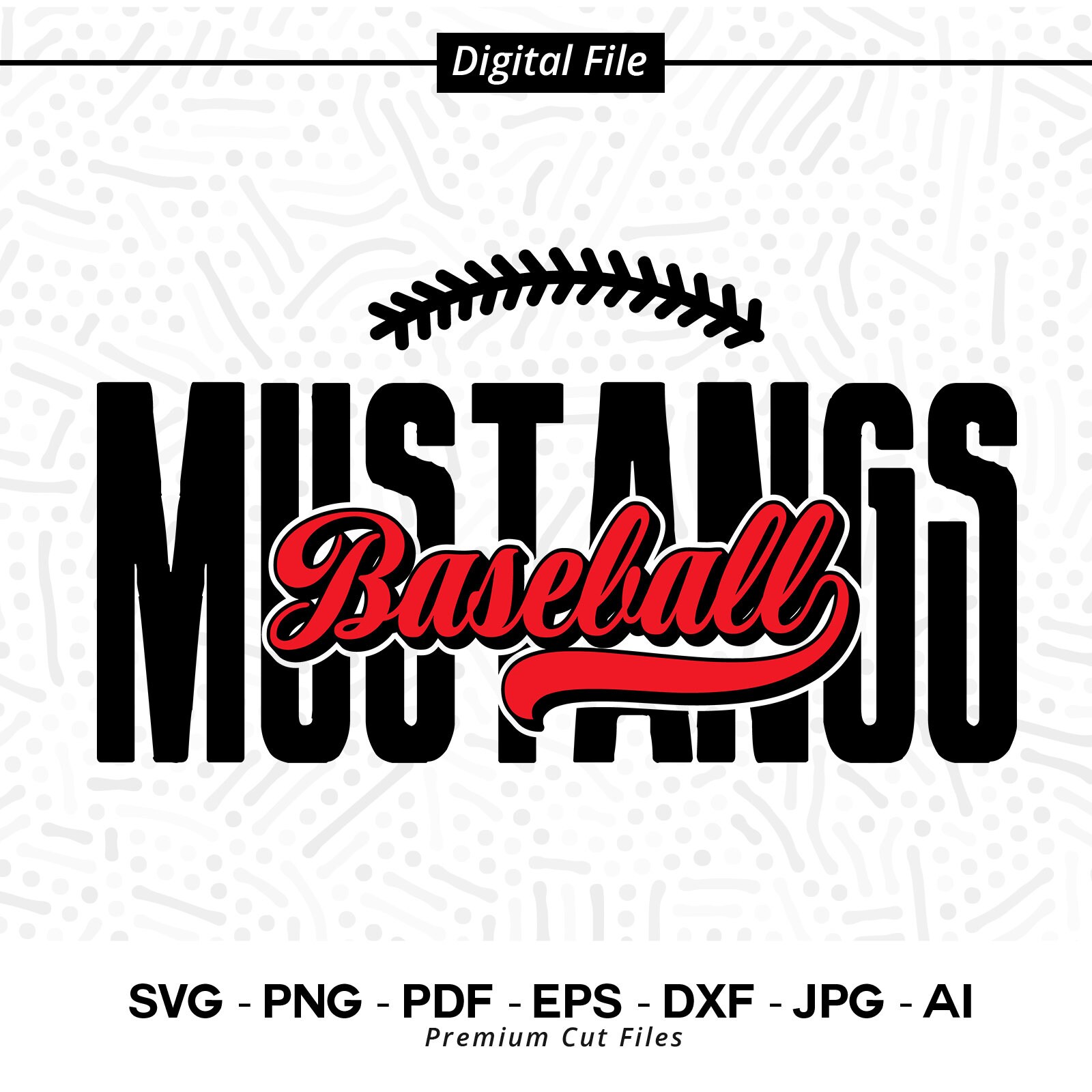 Mustangs Baseball SVG PNG, Baseball svg | Inspire Uplift