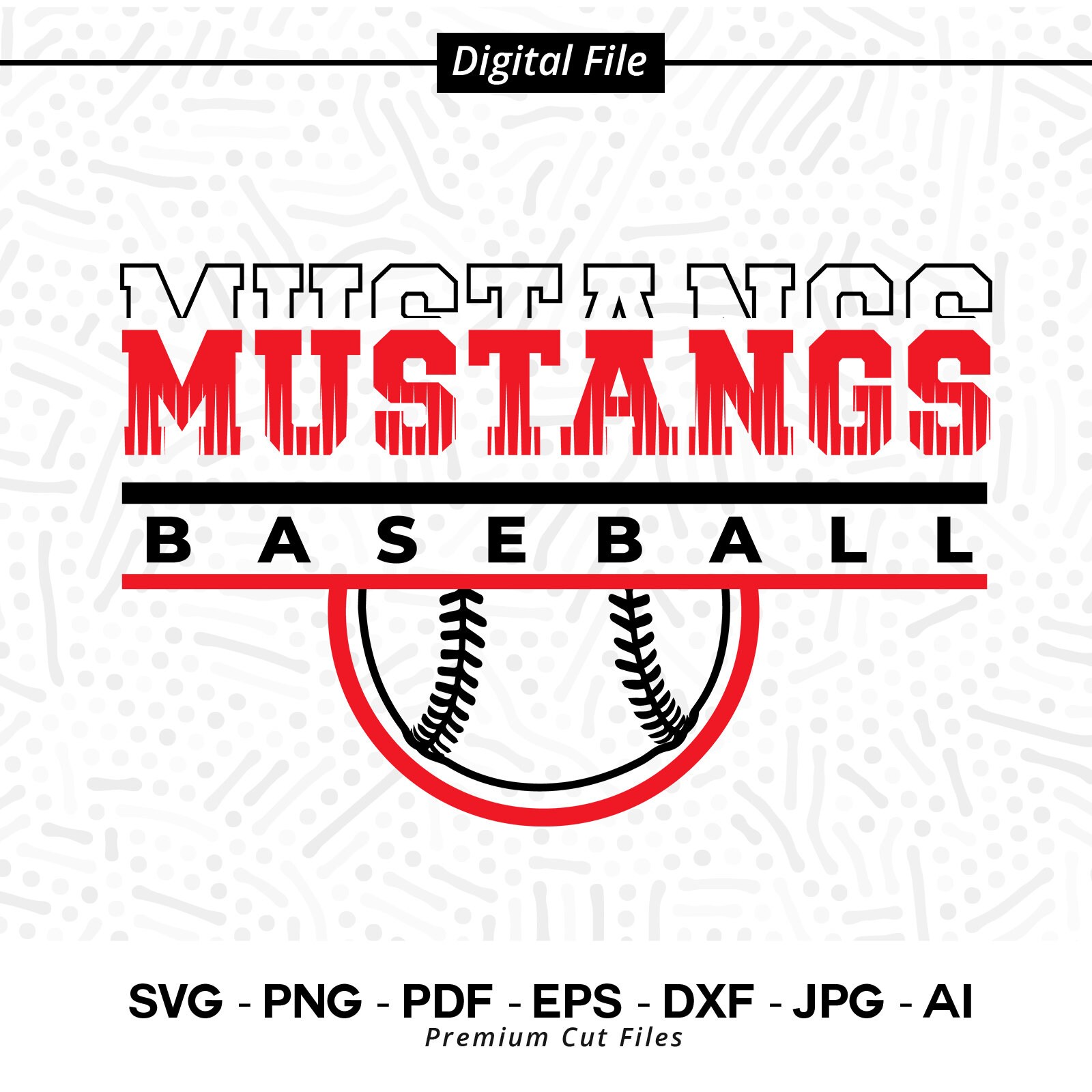 Mustangs Baseball SVG PNG, Baseball svg | Inspire Uplift