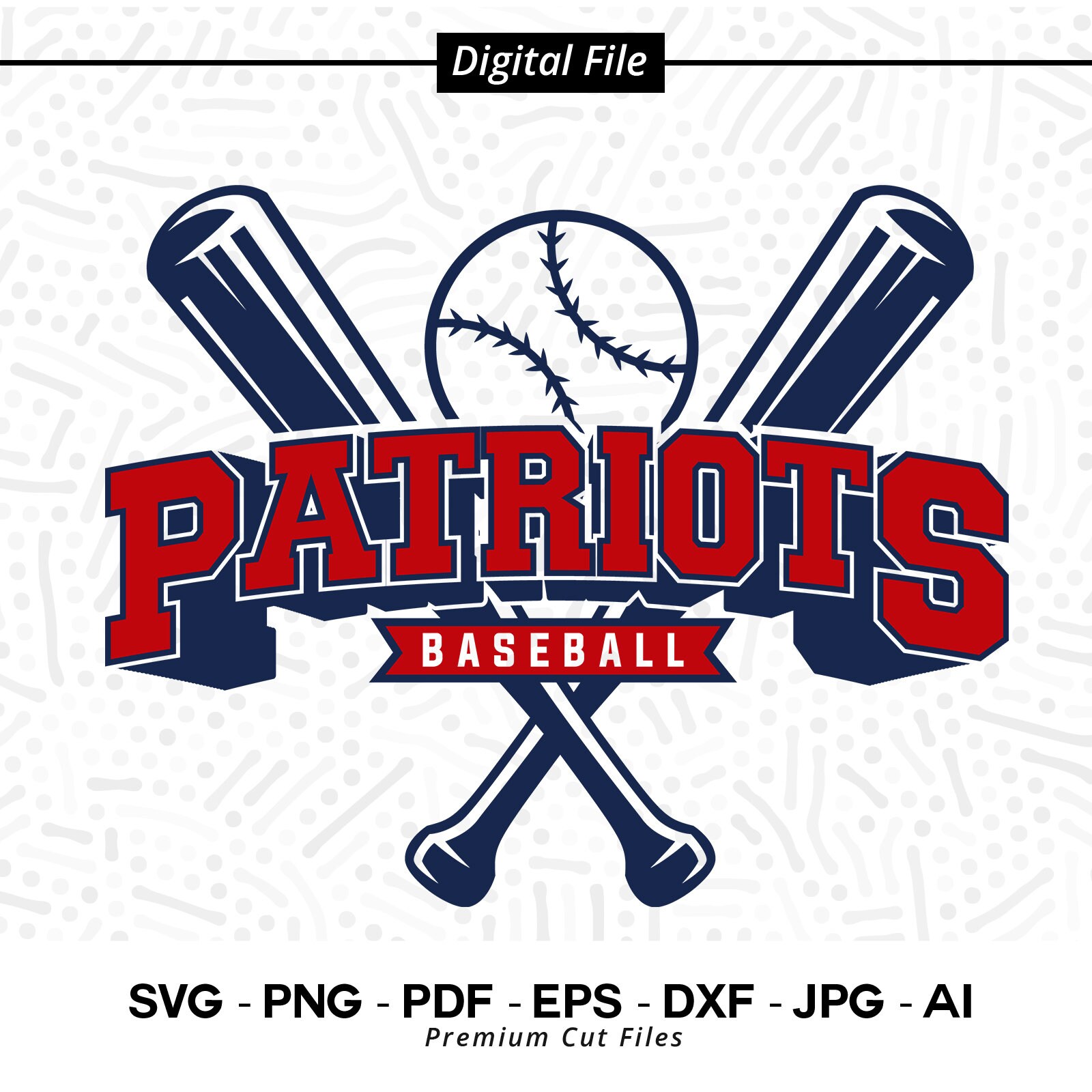 Patriots Baseball SVG PNG, Baseball svg | Inspire Uplift
