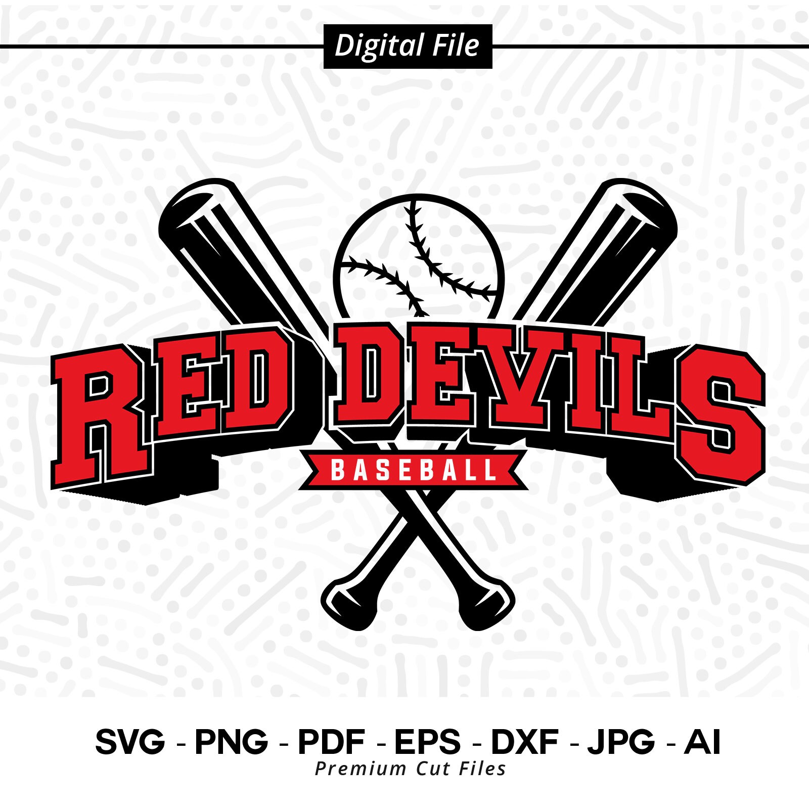 Red Devils Baseball SVG PNG, Baseball svg | Inspire Uplift