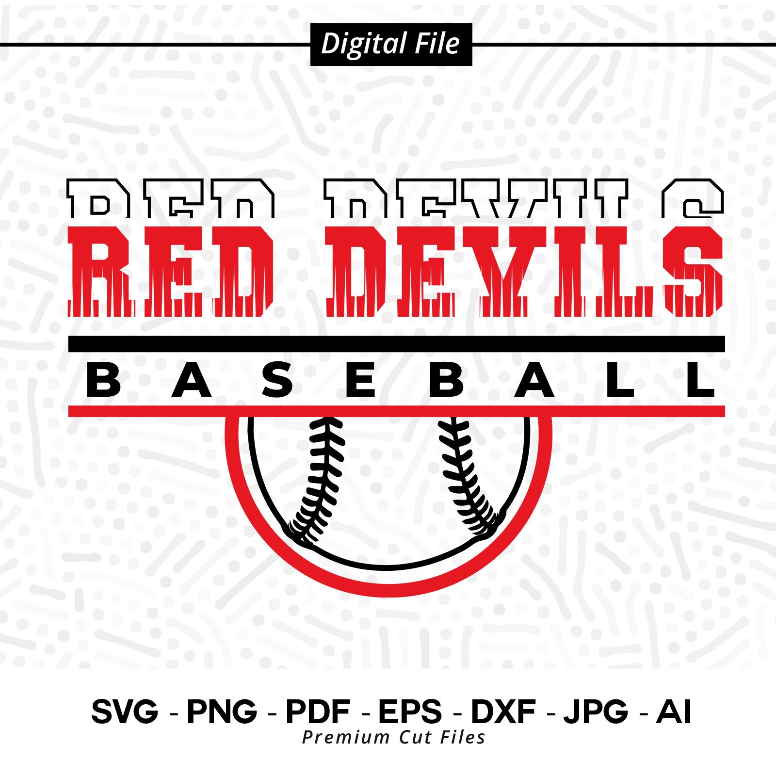 Red Devils Baseball SVG PNG, Baseball svg | Inspire Uplift