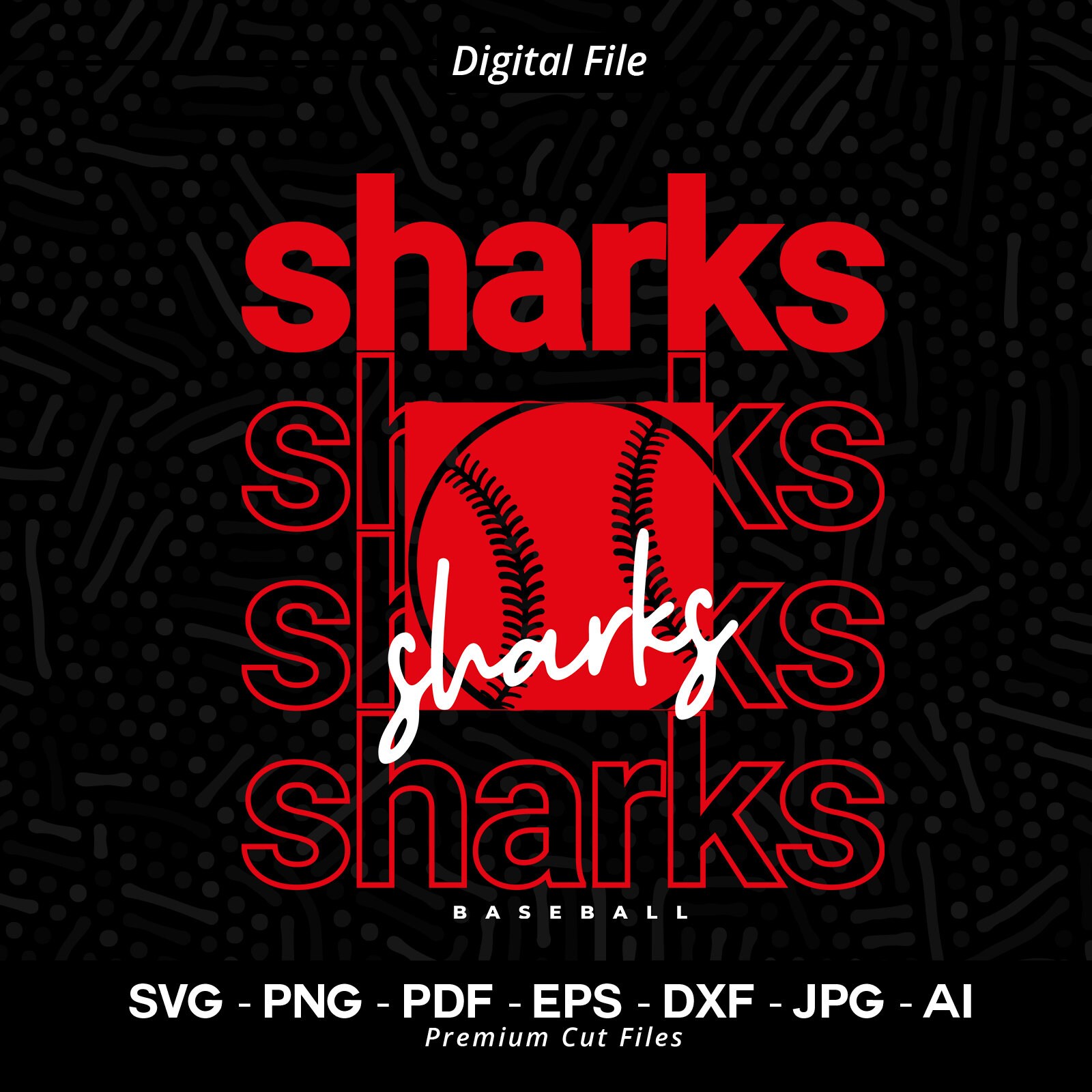 Sharks Baseball SVG PNG, Baseball svg | Inspire Uplift