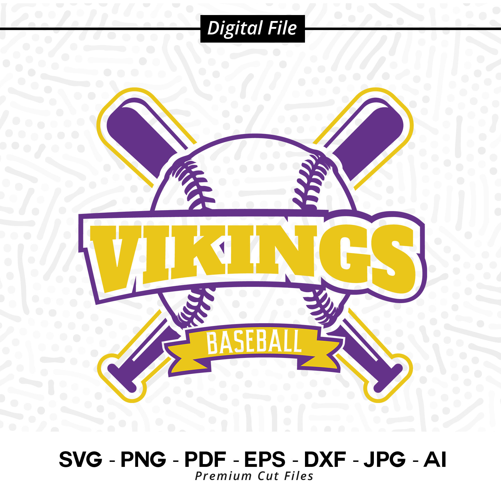Vikings Baseball SVG PNG, Baseball svg | Inspire Uplift