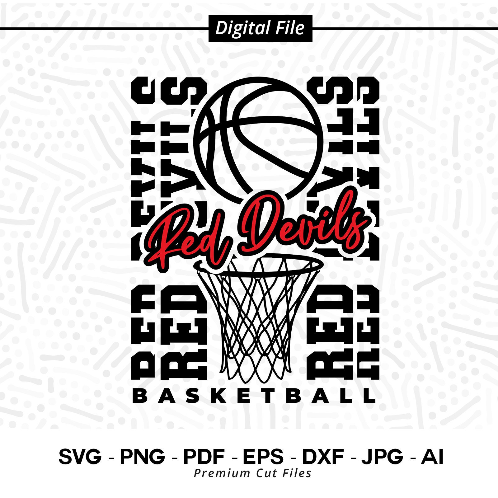 Basketball SVG PNG, Red Devils | Inspire Uplift