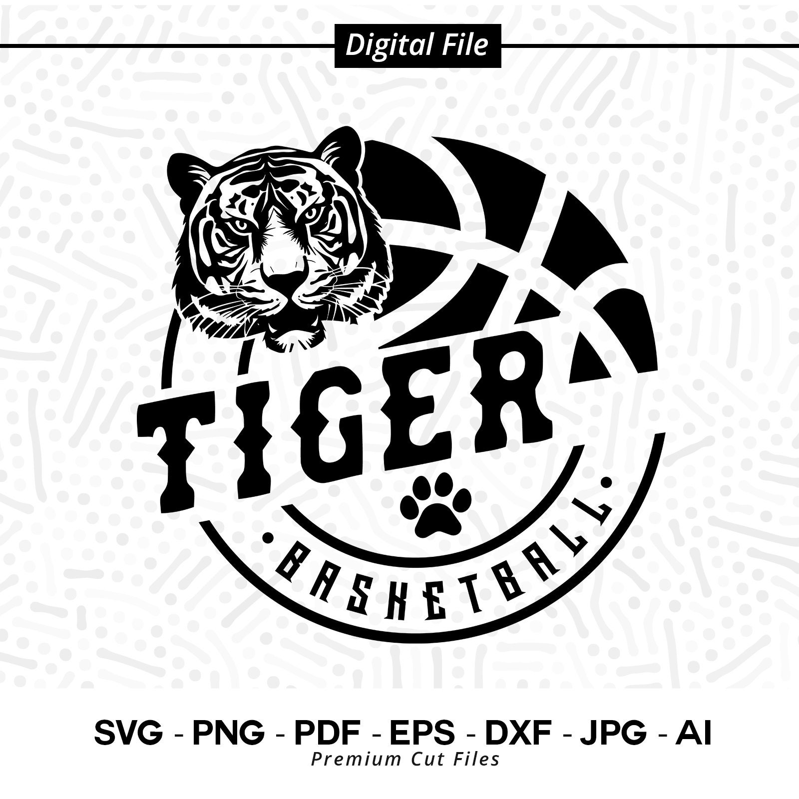 Basketball SVG PNG, Tiger Basketball svg | Inspire Uplift